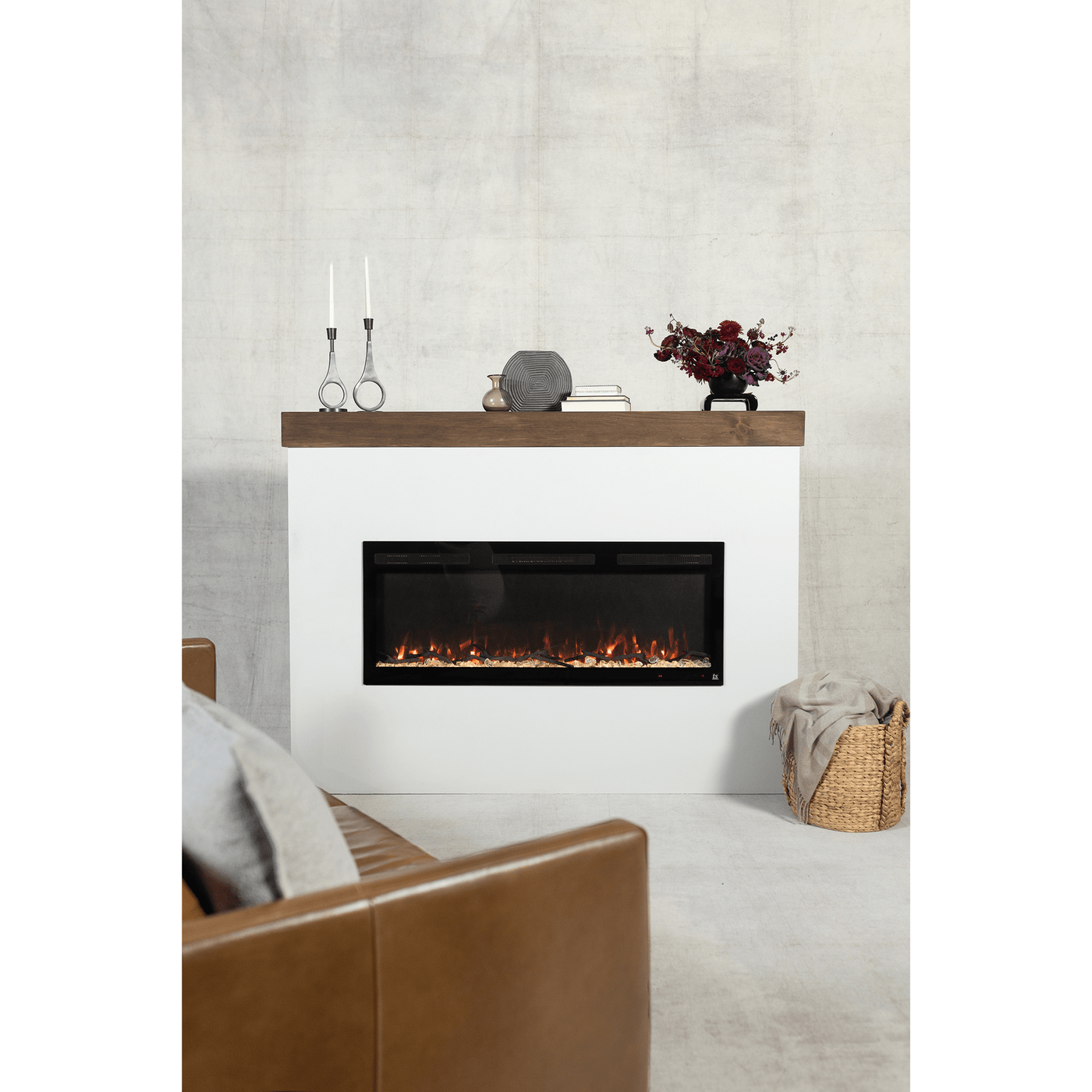Sideline Fury 65 Inch Slim-Depth Recessed Smart Electric Fireplace 800 ...