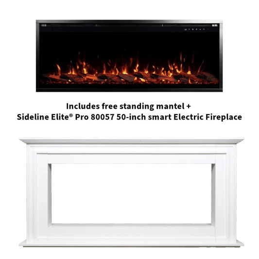 Sideline Elite Pro 50 Inch Smart Electric Fireplace with Encase Surrou ...