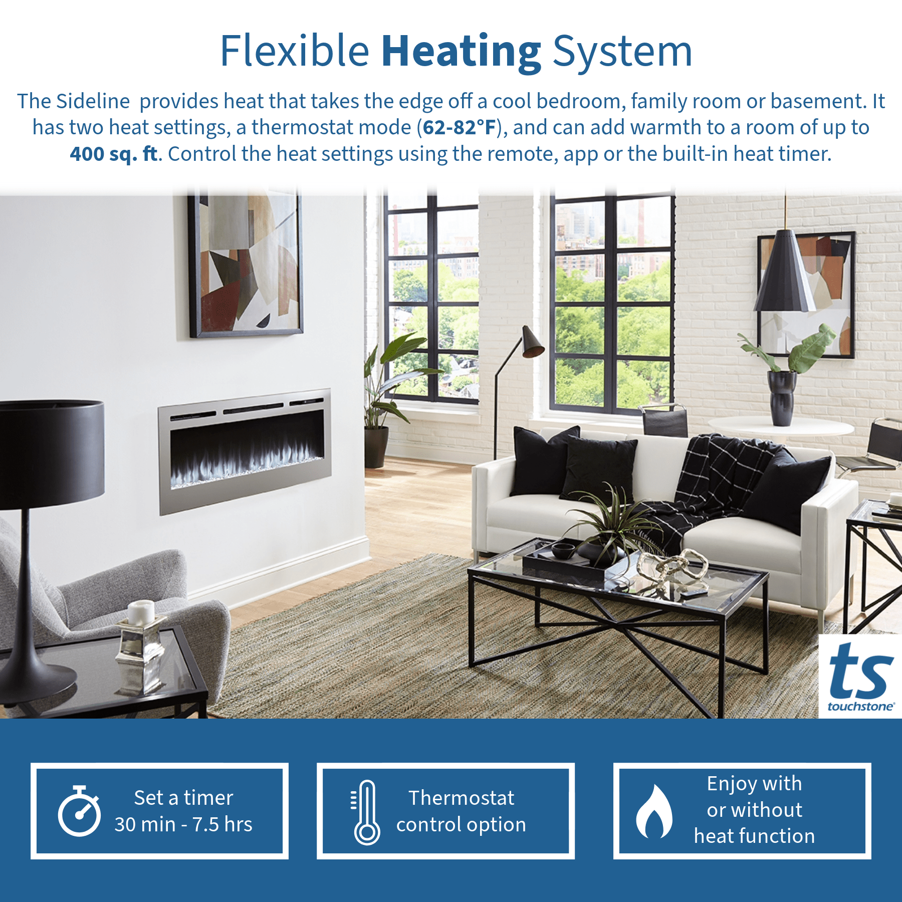 Touchstone Sideline Deluxe Stainless Steel 60 Recessed Smart Electric ...