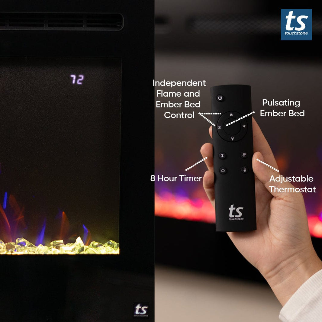 Touchstone Sideline 50 inch Recessed Smart Electric Fireplace 80004 ...