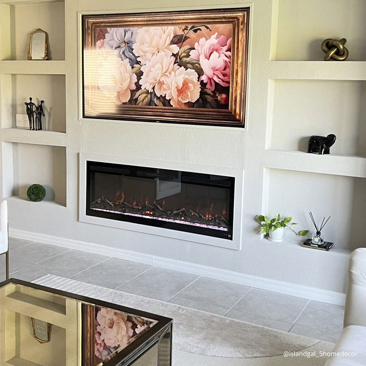 Sideline Fury 57 Inch Slim-Depth Recessed Smart Electric Fireplace 800 ...
