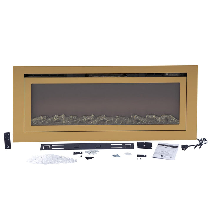 Touchstone Sideline Deluxe Gold 50 Inch Recessed Smart Electric Fireplace 86275 – Touchstone ...