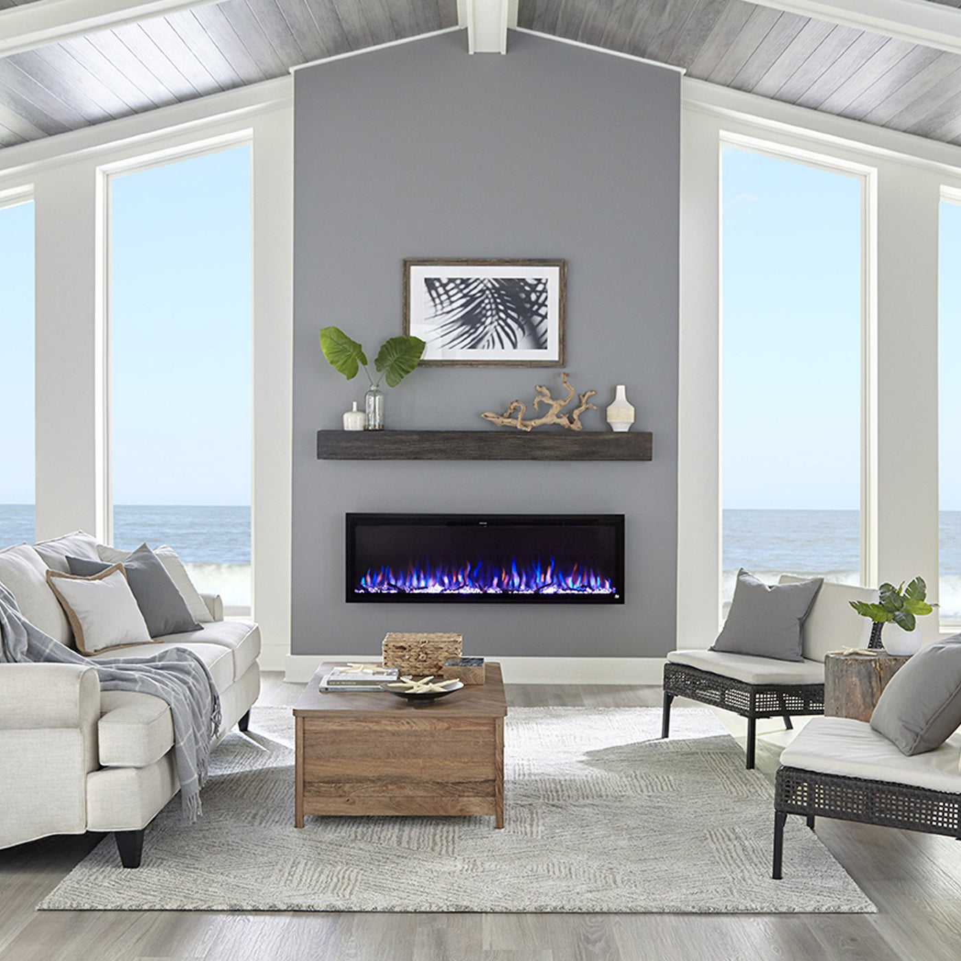 Touchstone Sideline Elite 60 Inch Recessed Smart Electric Fireplace ...