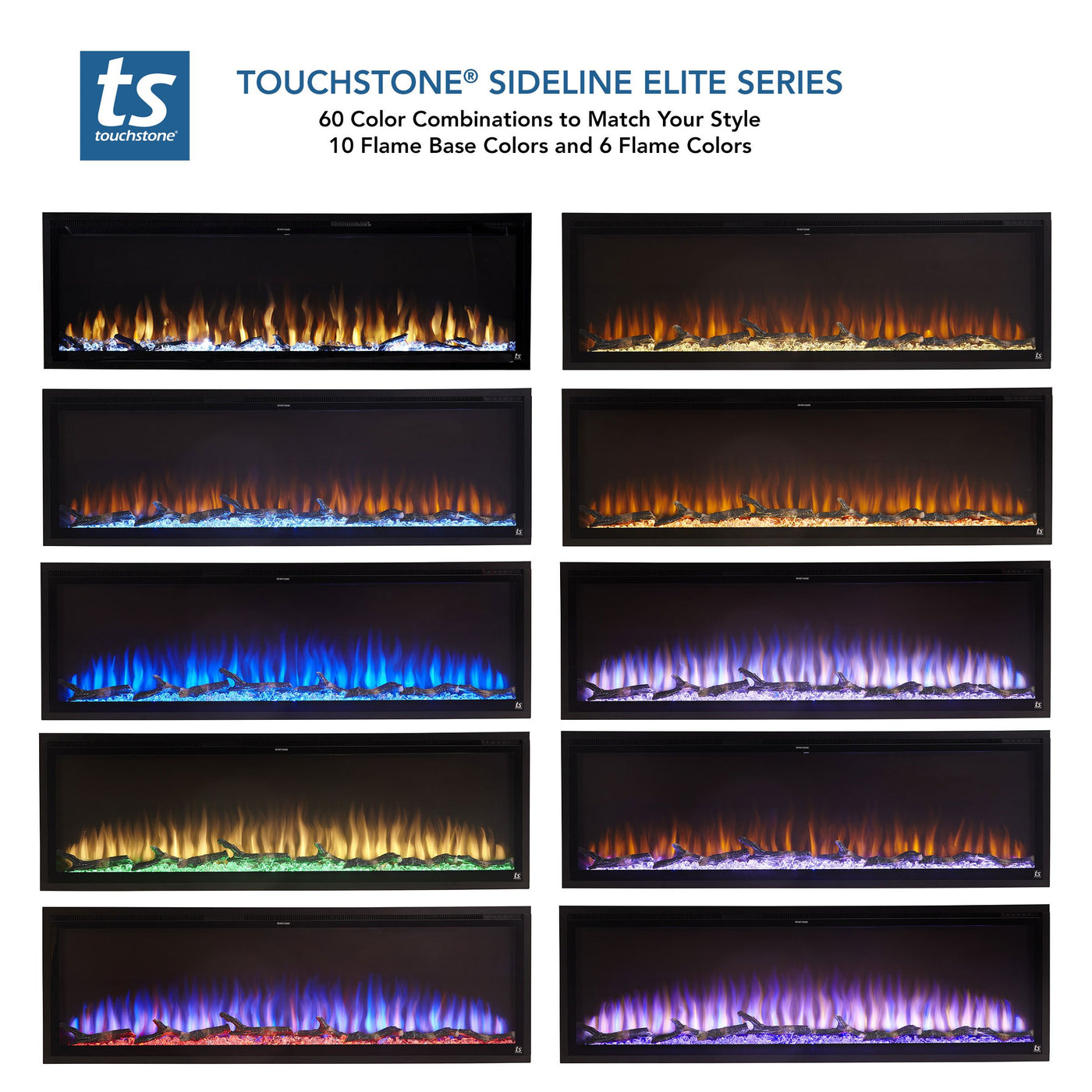 Touchstone Sideline Elite 42 Recessed Smart Electric Fireplace 80042 ...